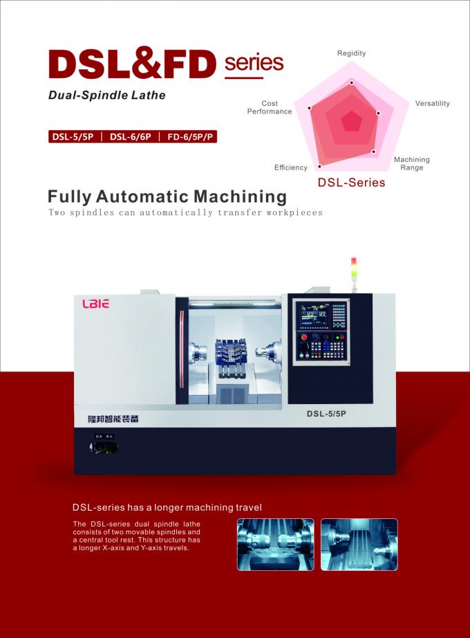 Multi Purpose Industrial Dual Spindle Lathe BMT55 Turret 380V