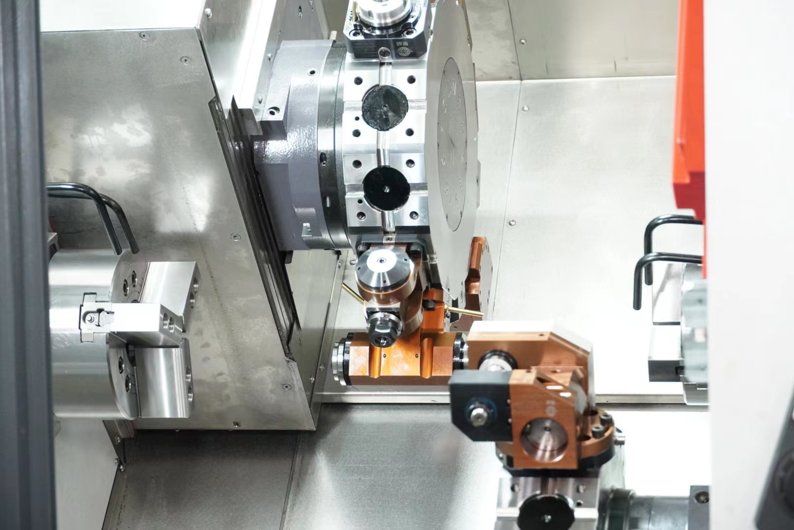 Twin Turrets CNC Horizontal Lathe Machine Dual Spindle Lathe With Y Axis