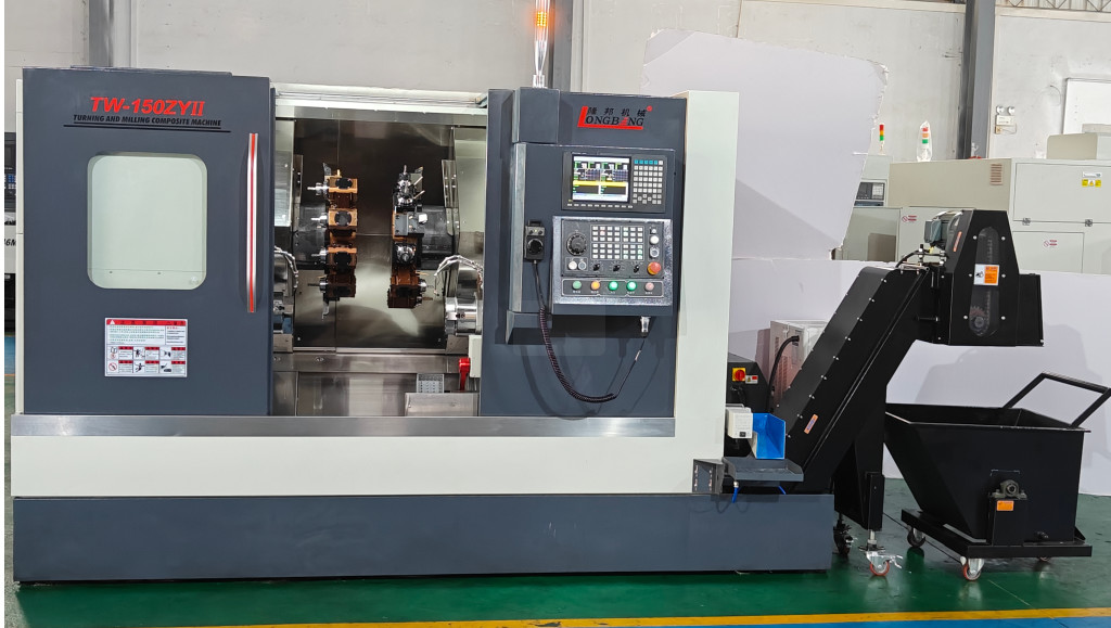 Accurate 380V Dual Spindle Dual Turret Lathe High Performance